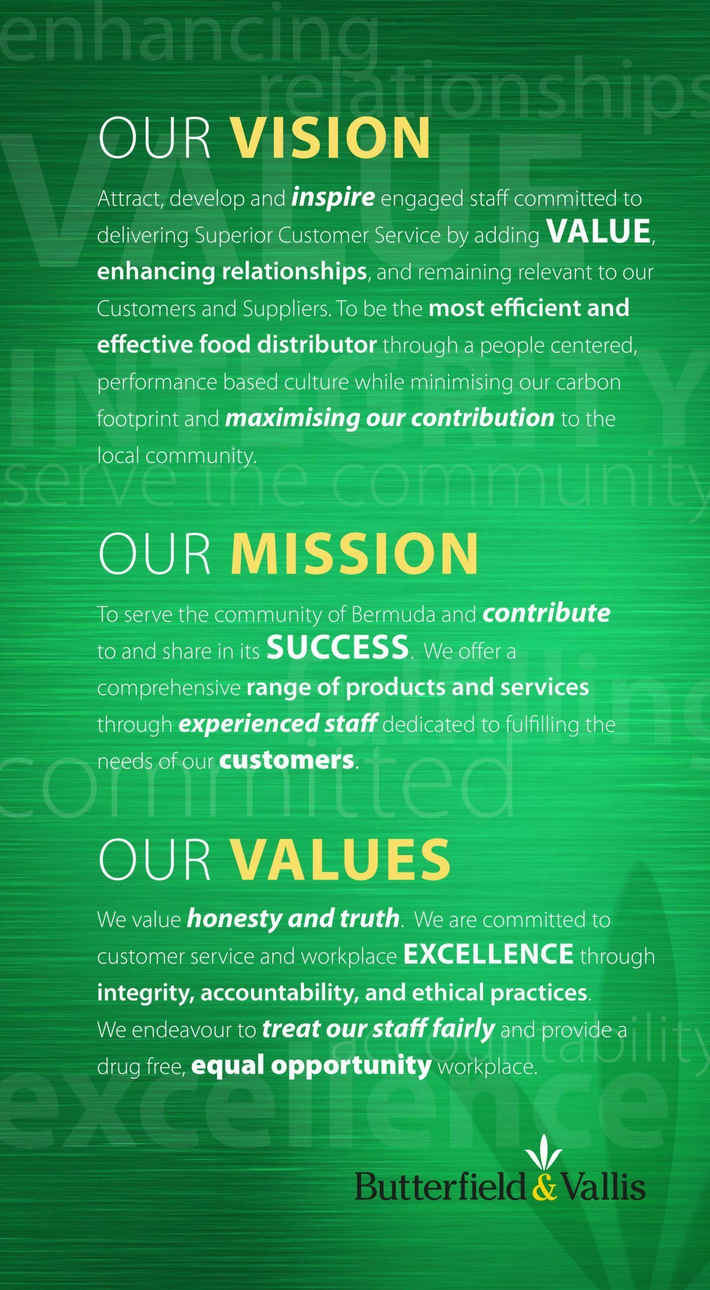 Vision And Mission Statement Butterfield Vallis