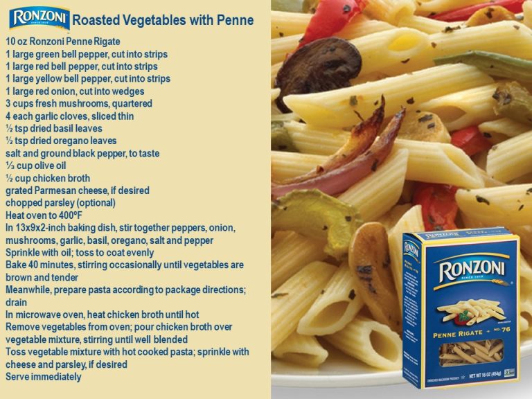 Ronzoni Roasted Vegetables with Penne - Butterfield & Vallis